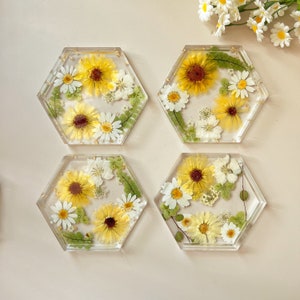 Natural Flowers Coasters,colorful Pressed Real Flowers Outdoor Coasters ...