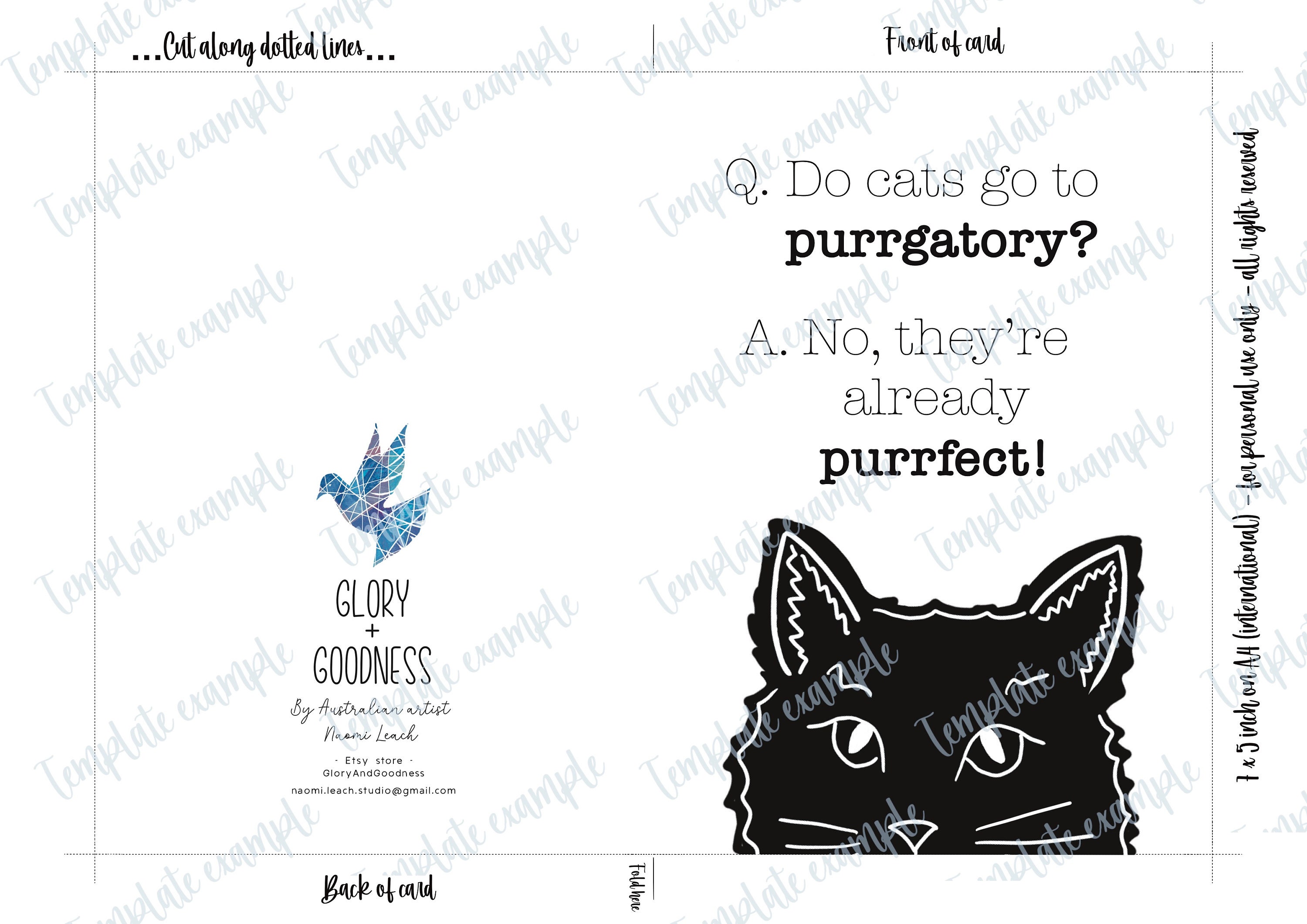 Funny Religious Cat Card Printable | Digital Download | Humorous Cat ...