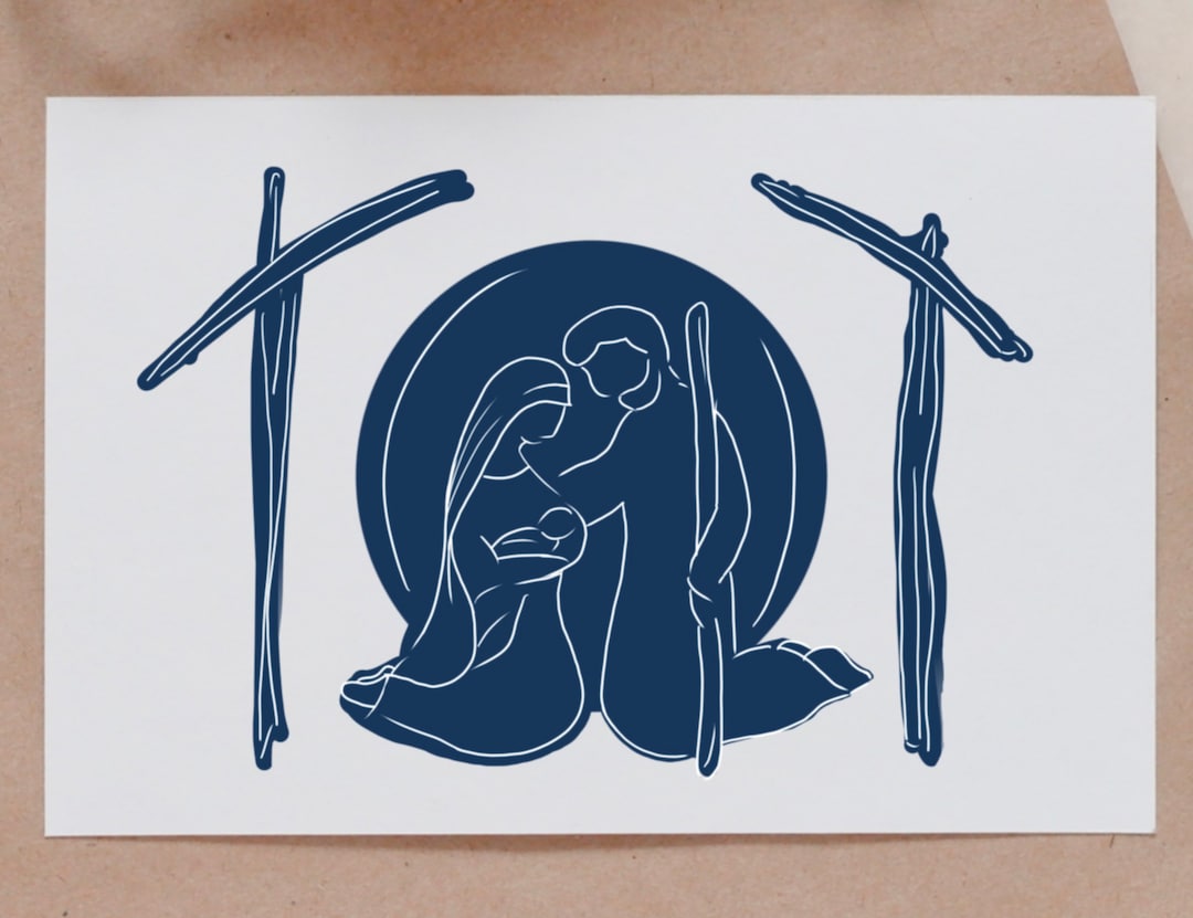 Nativity Christmas Card Printable: Bethlehem Design (digital Download ...
