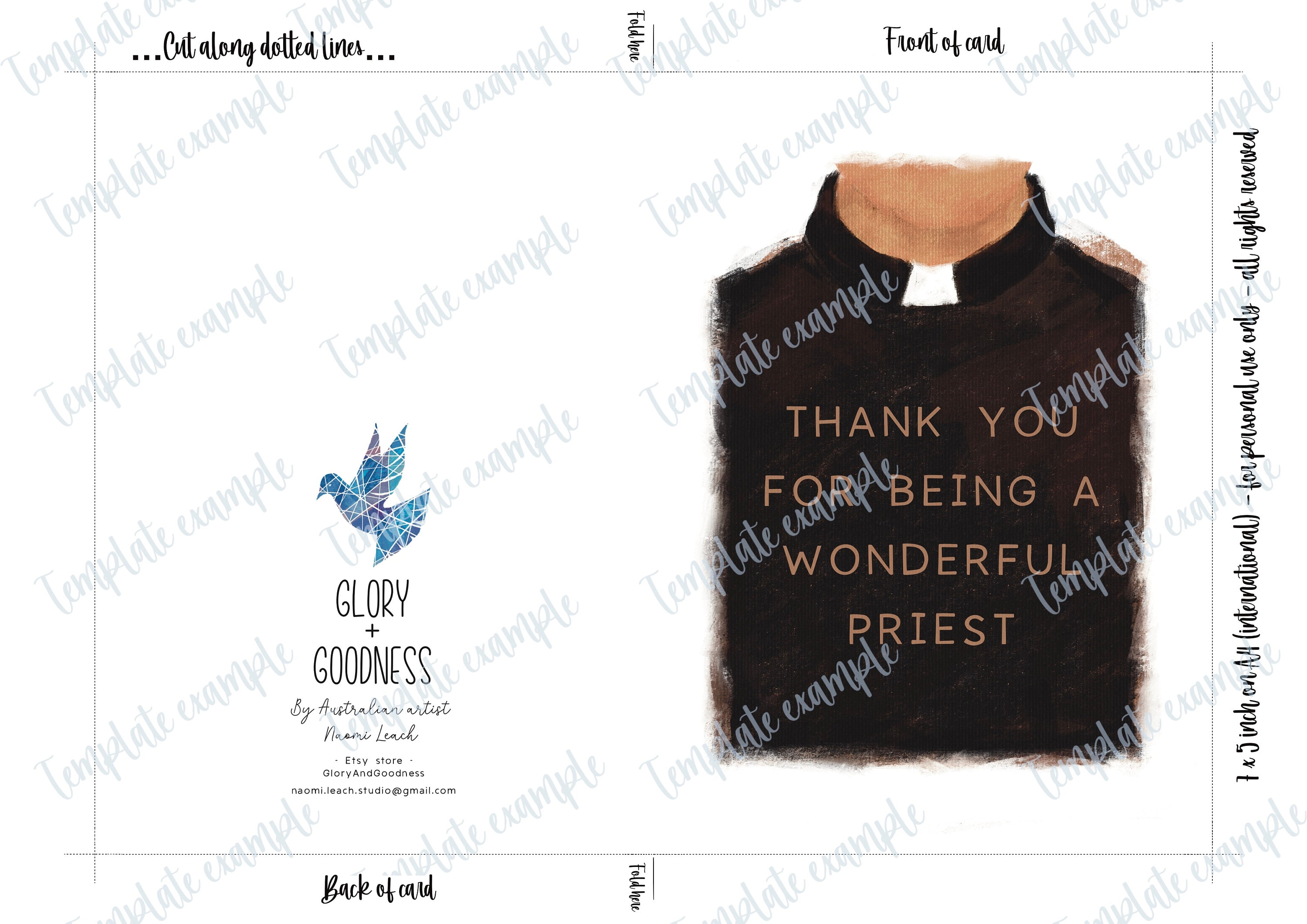 Priest Thank You Card Printable | Priest Anniversary Card | Priest Card ... Priest Thank You Card Printable | Priest Anniversary Card | Priest Card ...