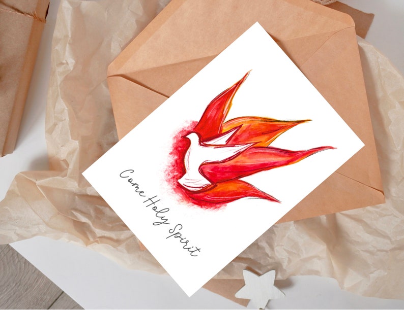 Confirmation Card Printable | Dove and Fire | Digital Download ...