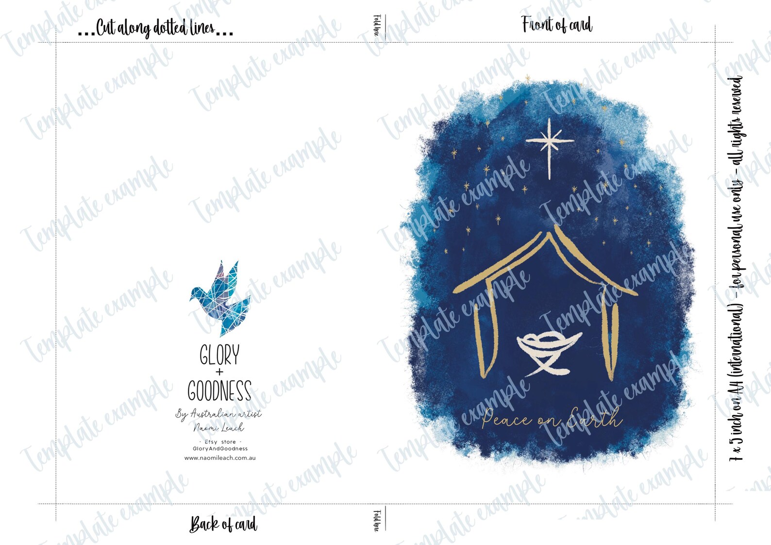 Bethlehem Christmas Card: Peace on Earth, Holy Family (digital Download ...