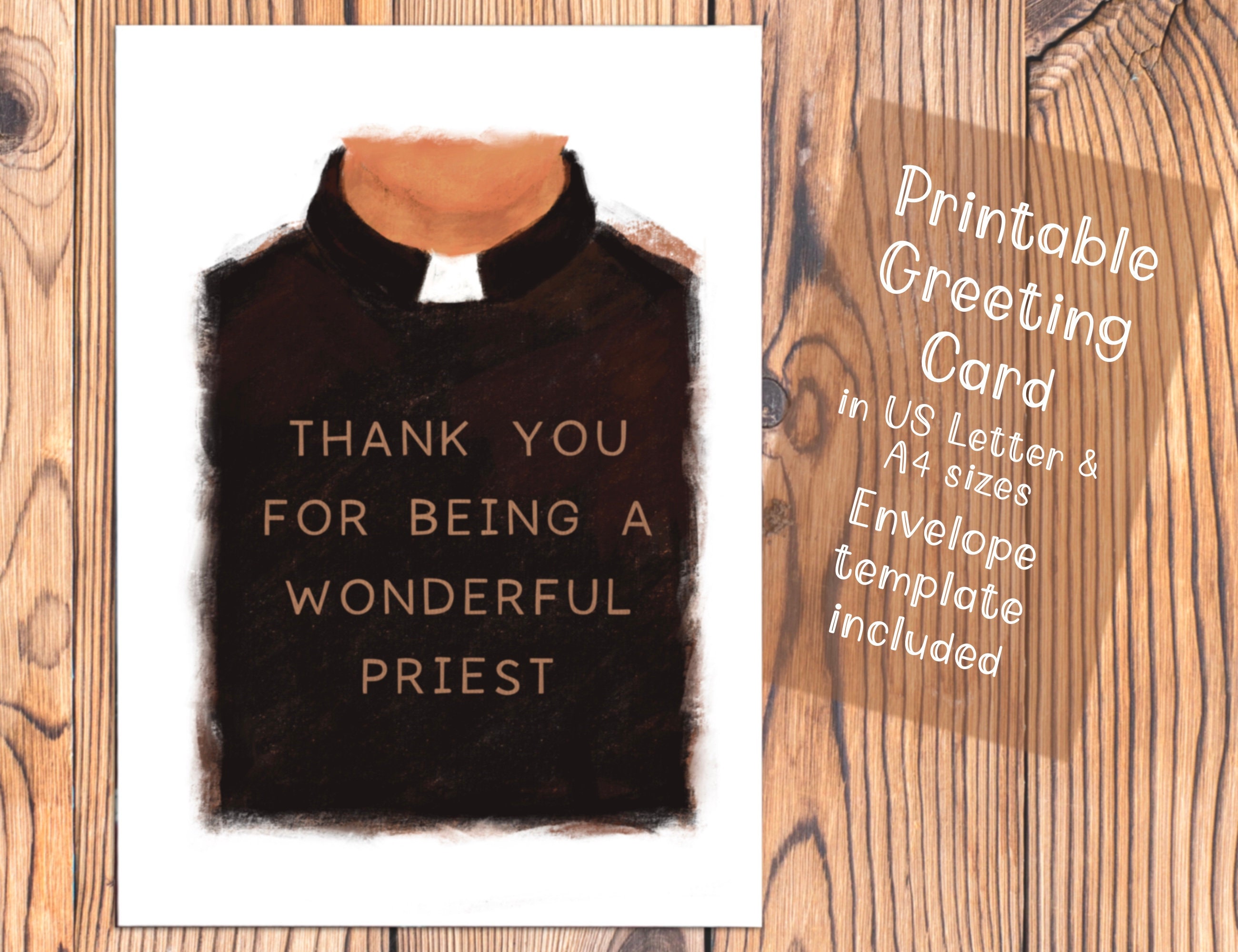 Priest Thank You Card Printable: Anniversary, Retirement, Farewell ...