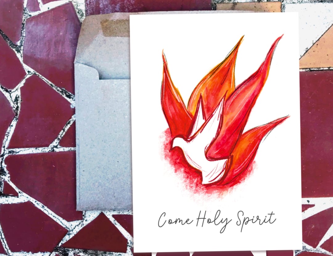 Confirmation Card Printable | Dove and Fire | Digital Download ...