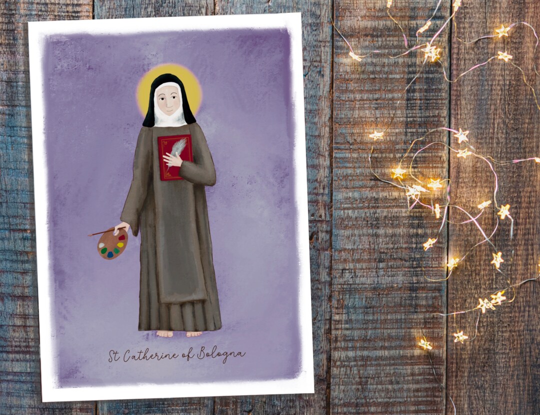 St Catherine of Bologna Printable Greeting Card | Patron Saint of ...