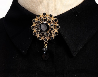 Handmade Gold/silver Shirt Button Cover Chain Brooch, Button Pin, Shirt ...