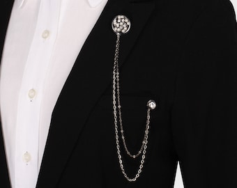 White Pearl Gold Color Shirt Lapel Pin, Jacket Brooch Clip, Collar ...