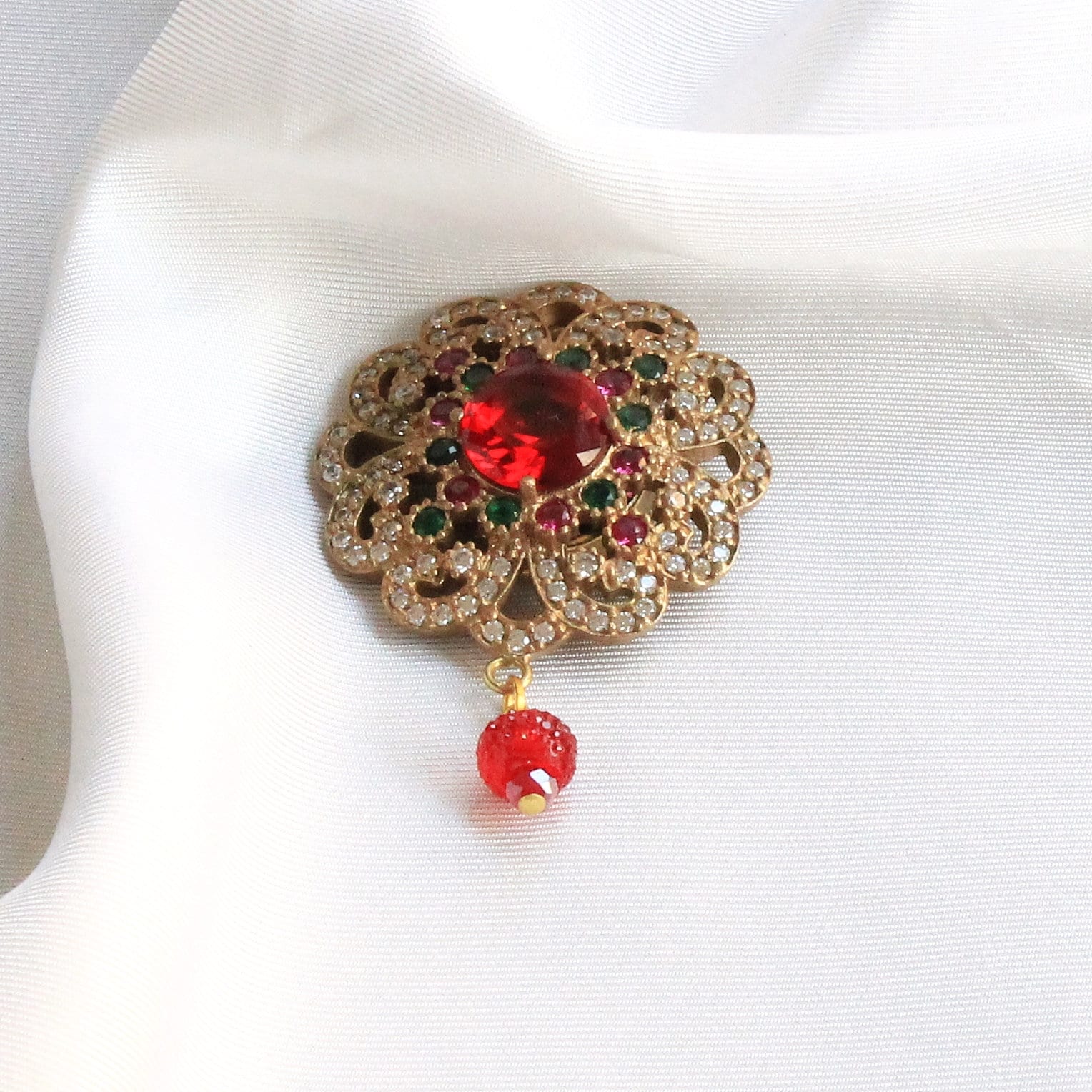 Gold Handmade Shirt Button Cover Brooch, Button Pin, Shirt Jewelry for ...
