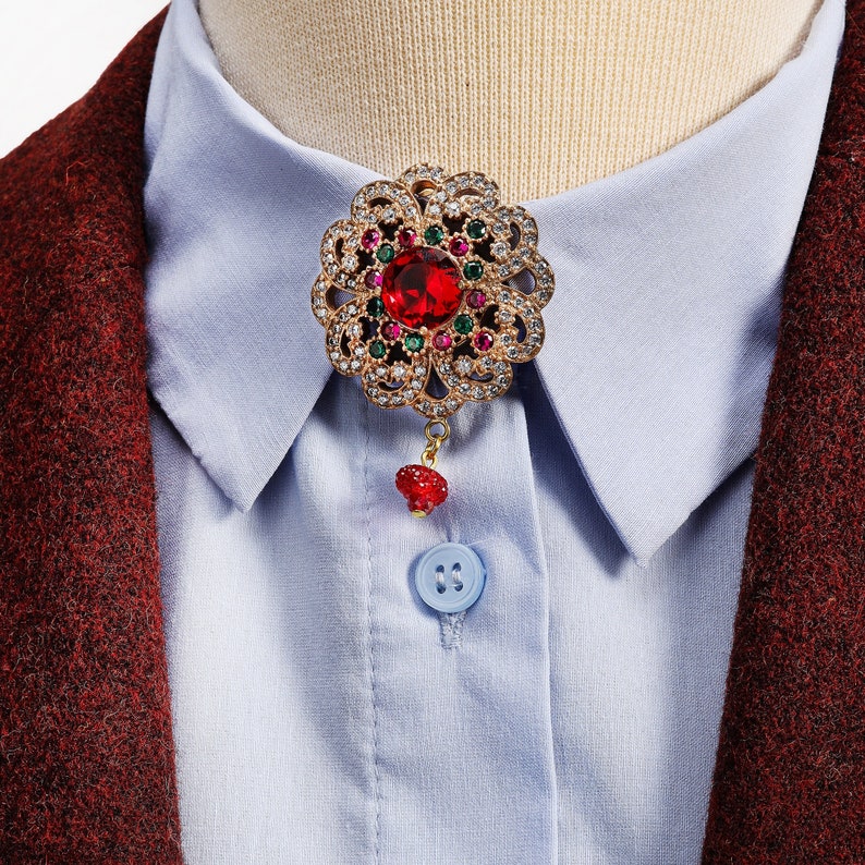 Gold Handmade Shirt Button Cover Brooch, Button Pin, Shirt Jewelry for ...