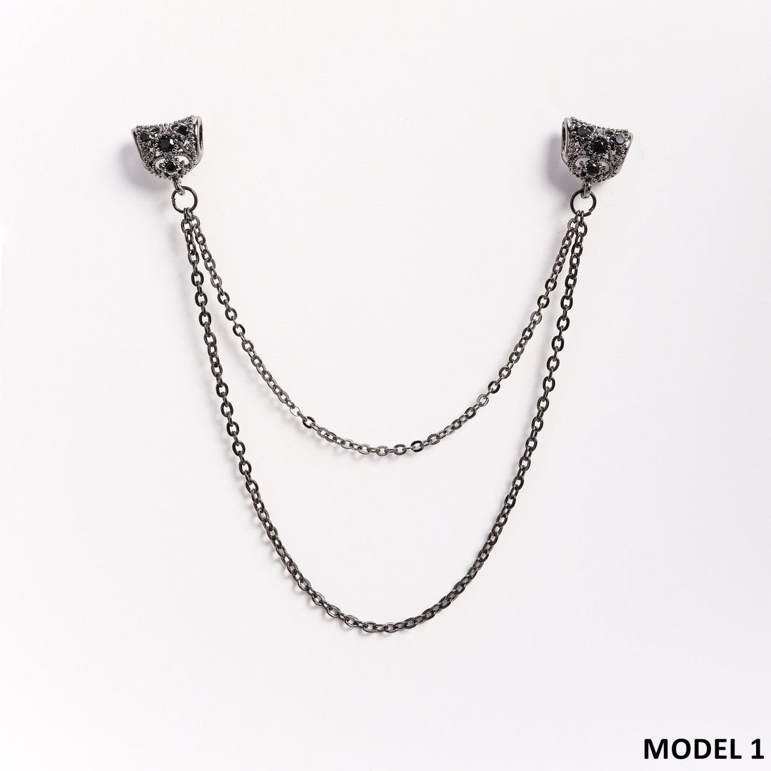 Queen Jewelry Shirt Collar Chain Brooch, Collar Clip, Collar Pin, Lapel ...