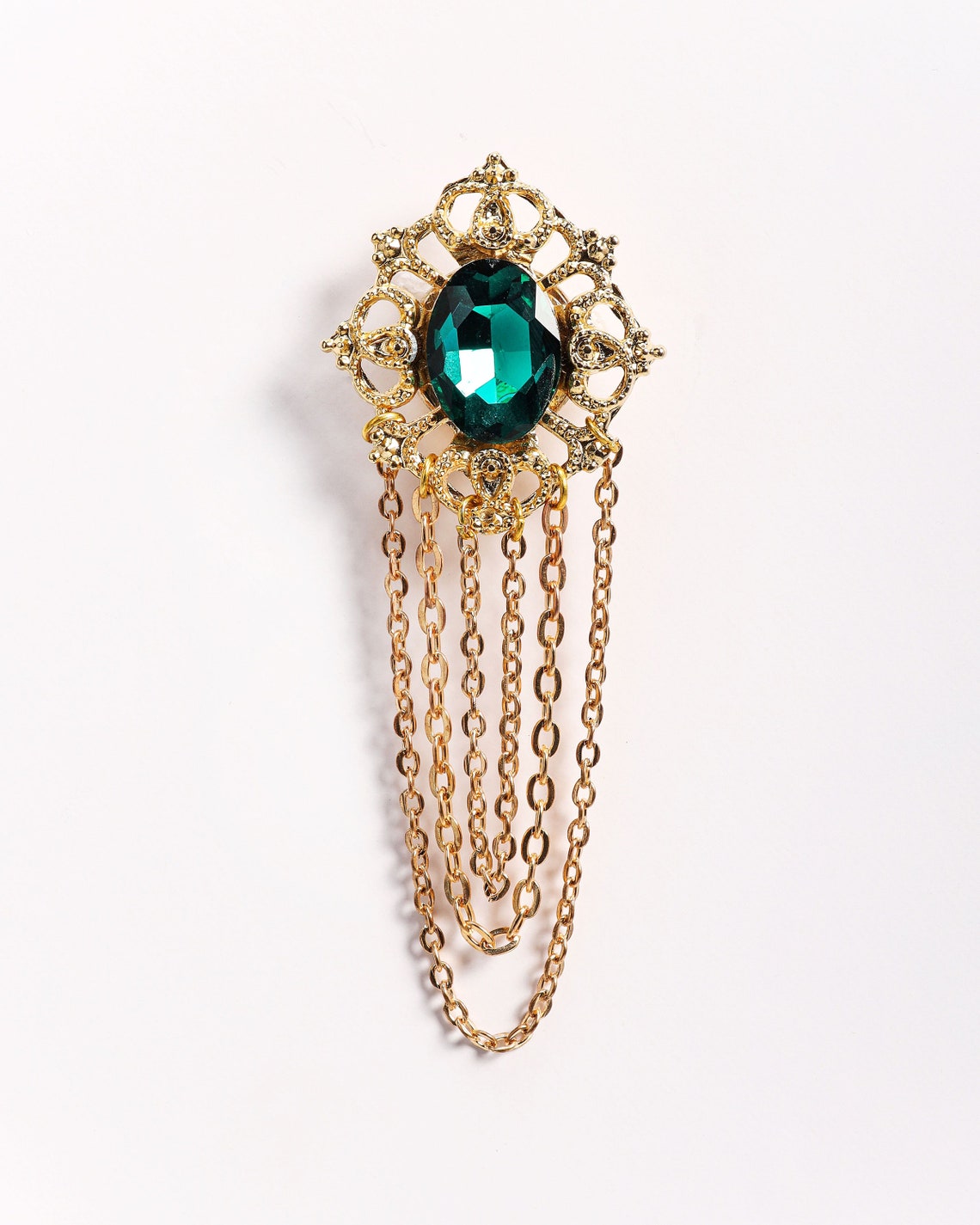 Handmade Gold/silver Shirt Button Cover Chain Brooch Button - Etsy