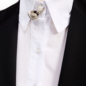 Silver / Gold Shirt Shirt Button Cover Brooch, Collar Chain Brooch ...