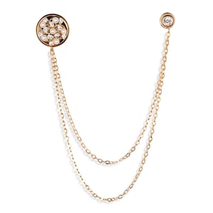 White Pearl Gold Color Shirt Lapel Pin, Jacket Brooch Clip, Collar ...