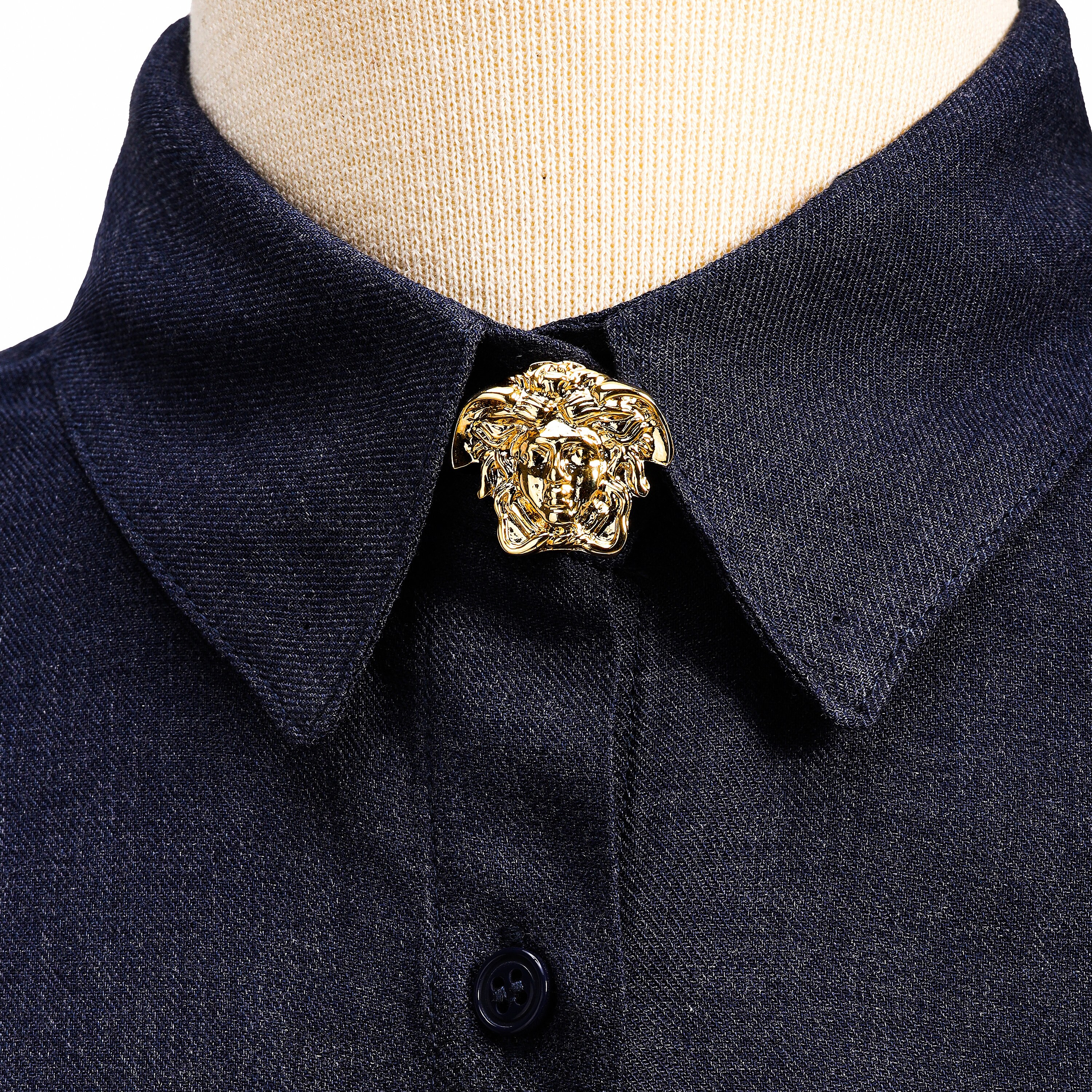 Silver / Gold Shirt Shirt Button Cover Brooch, Collar Chain Brooch ...