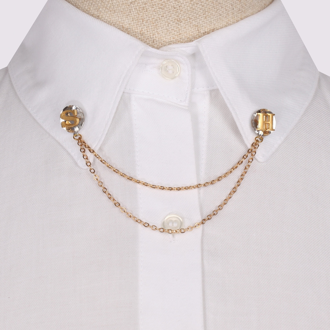 Personalized Letter Gold Color Shirt Collar Chain Brooch,initial Collar ...