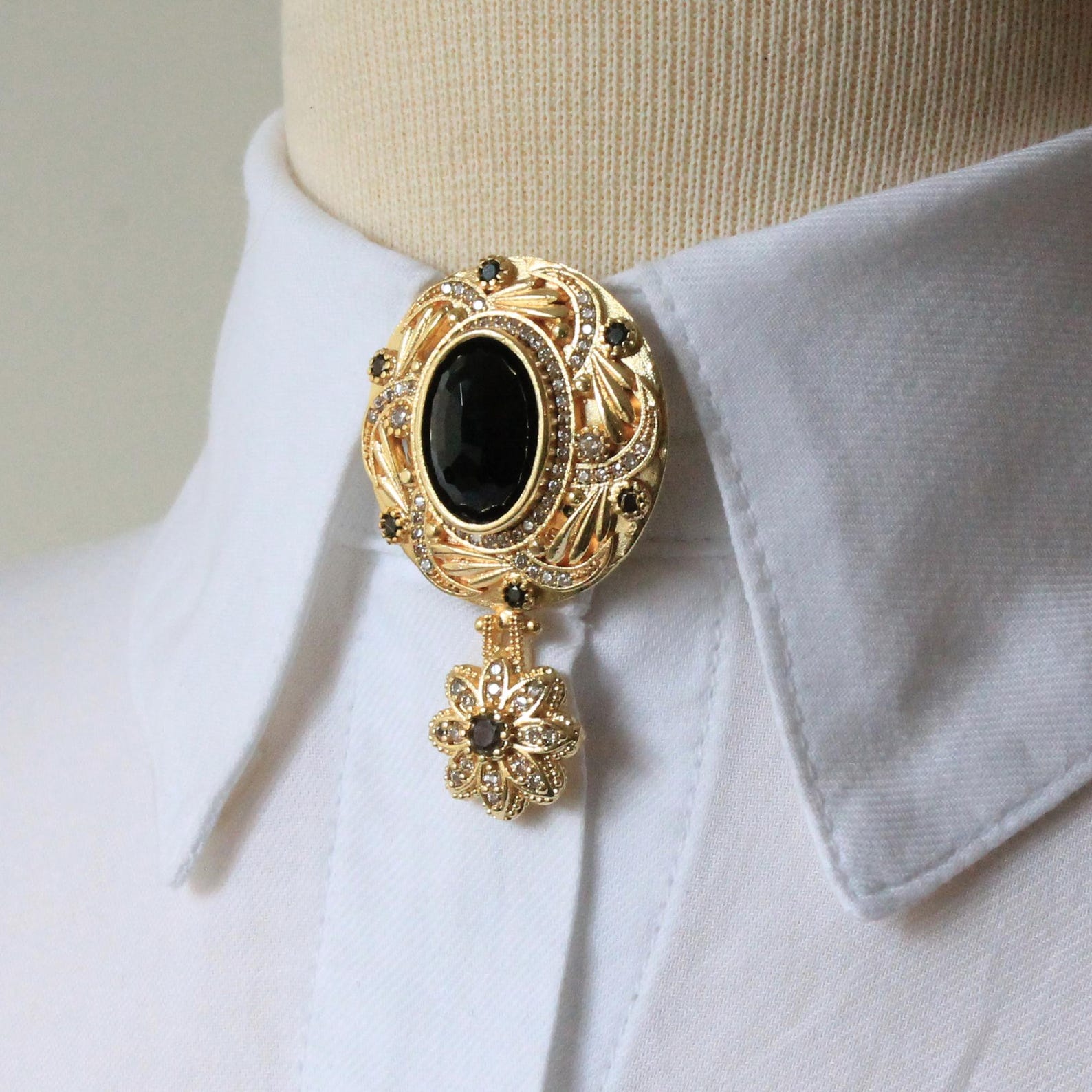Gold Color Black/red/emerald Green Crystal Stones Handmade Shirt Button ...