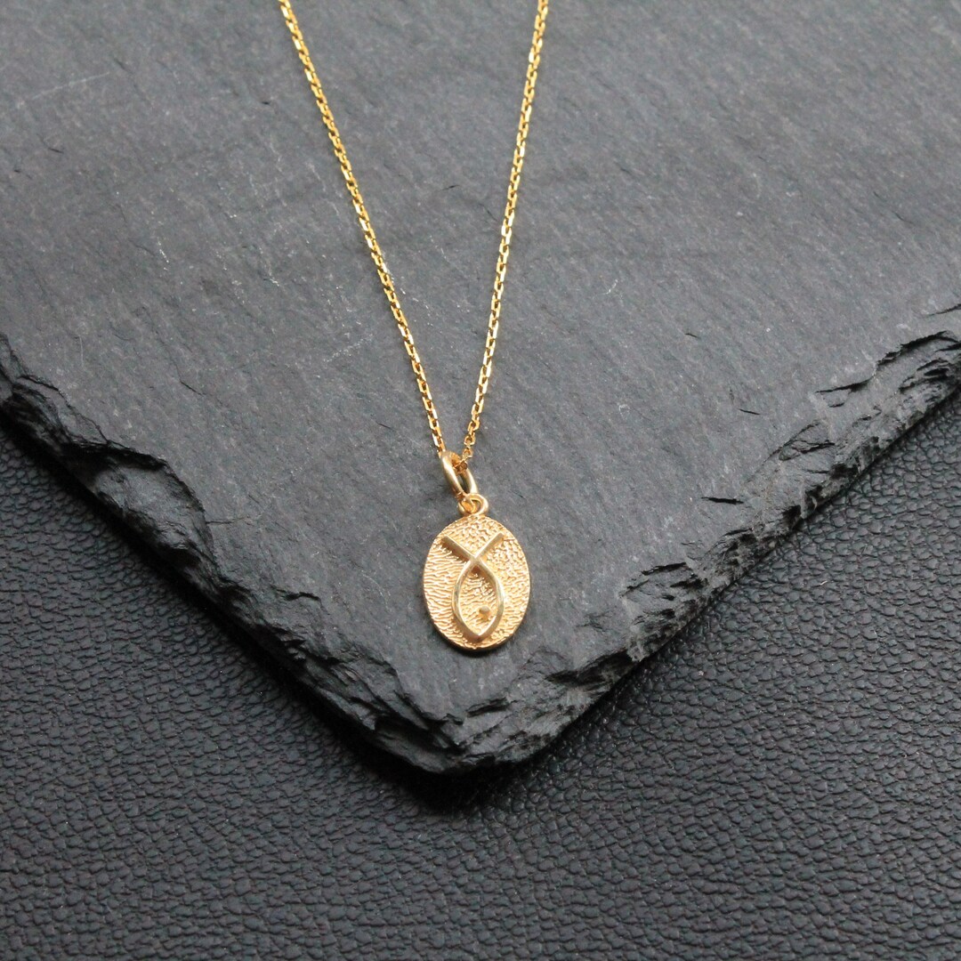 925 Silver Fish Symbol Necklace Pendant as 14k Gold Plated: Resilience ...