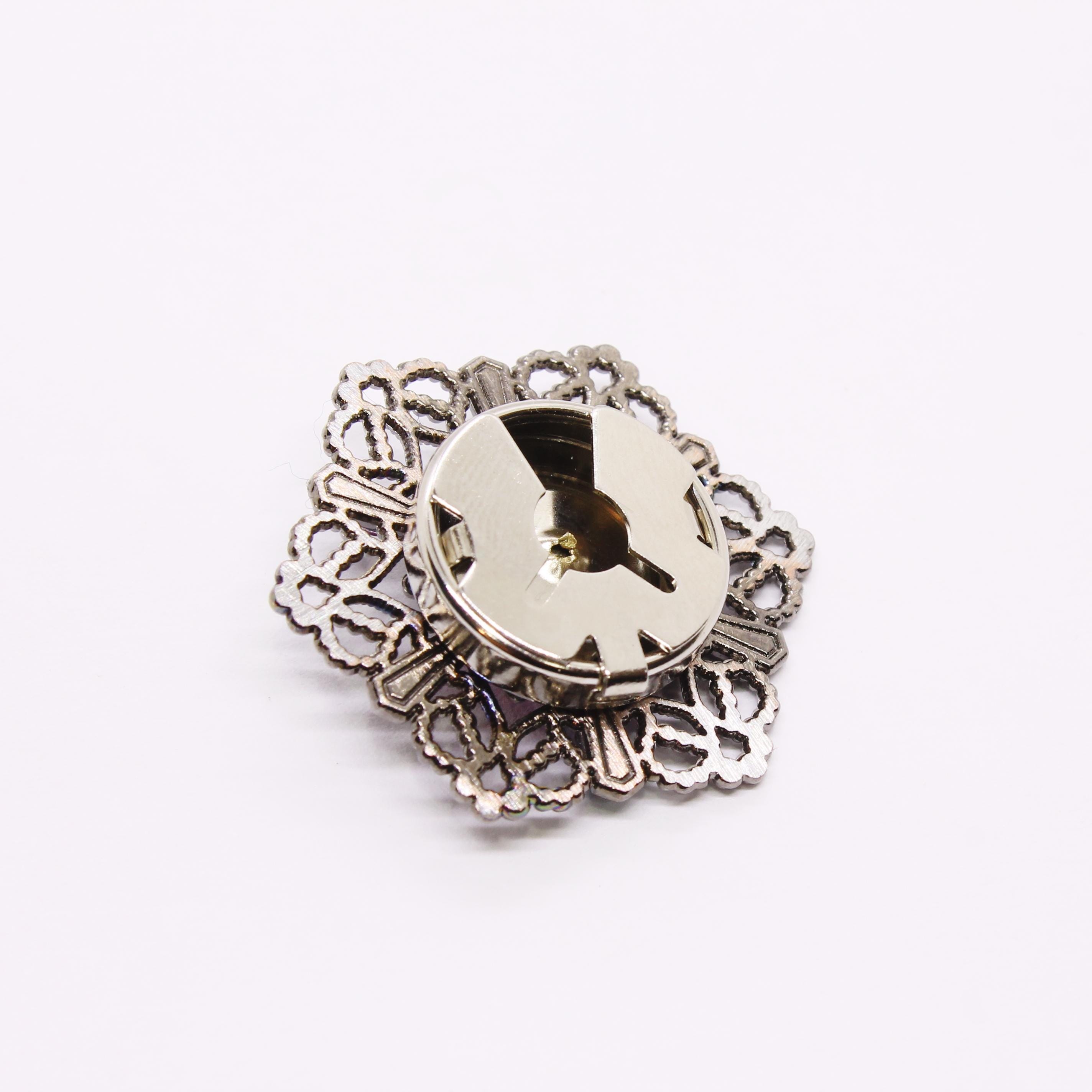 Handmade Gold/silver Shirt Button Cover Brooch, Woman Lady Shirt Button ...