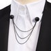 Gold or Silver Jacket Chain Lapel Pin Brooch Set, Shirt Collar Clip Pin ...