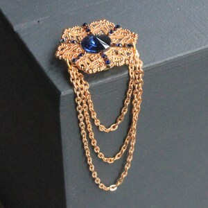 Handmade Gold Shirt Button Cover Chain Brooch, Button Pin, Shirt ...