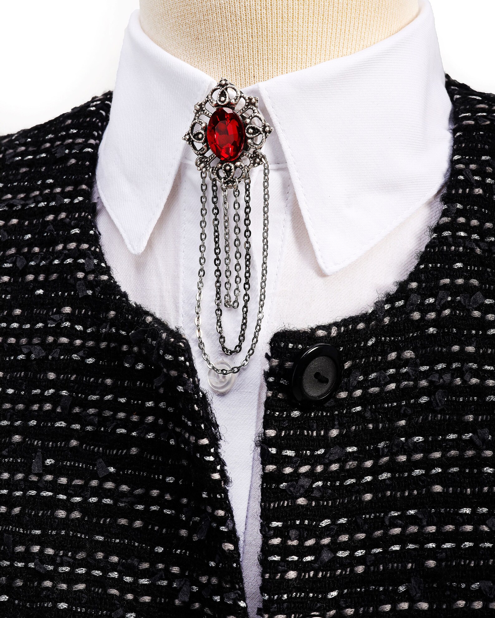 Handmade Gold/silver Shirt Button Cover Chain Brooch Button - Etsy