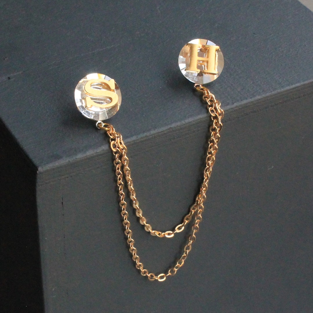 Personalized Letter Gold Color Shirt Collar Chain - Etsy