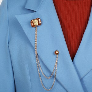 Gold Jacket Chain Lapel Pin Brooch, Collar Clip Pin Brooches, Bride ...