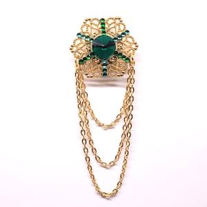 Handmade Gold Shirt Button Cover Chain Brooch, Button Pin, Shirt ...