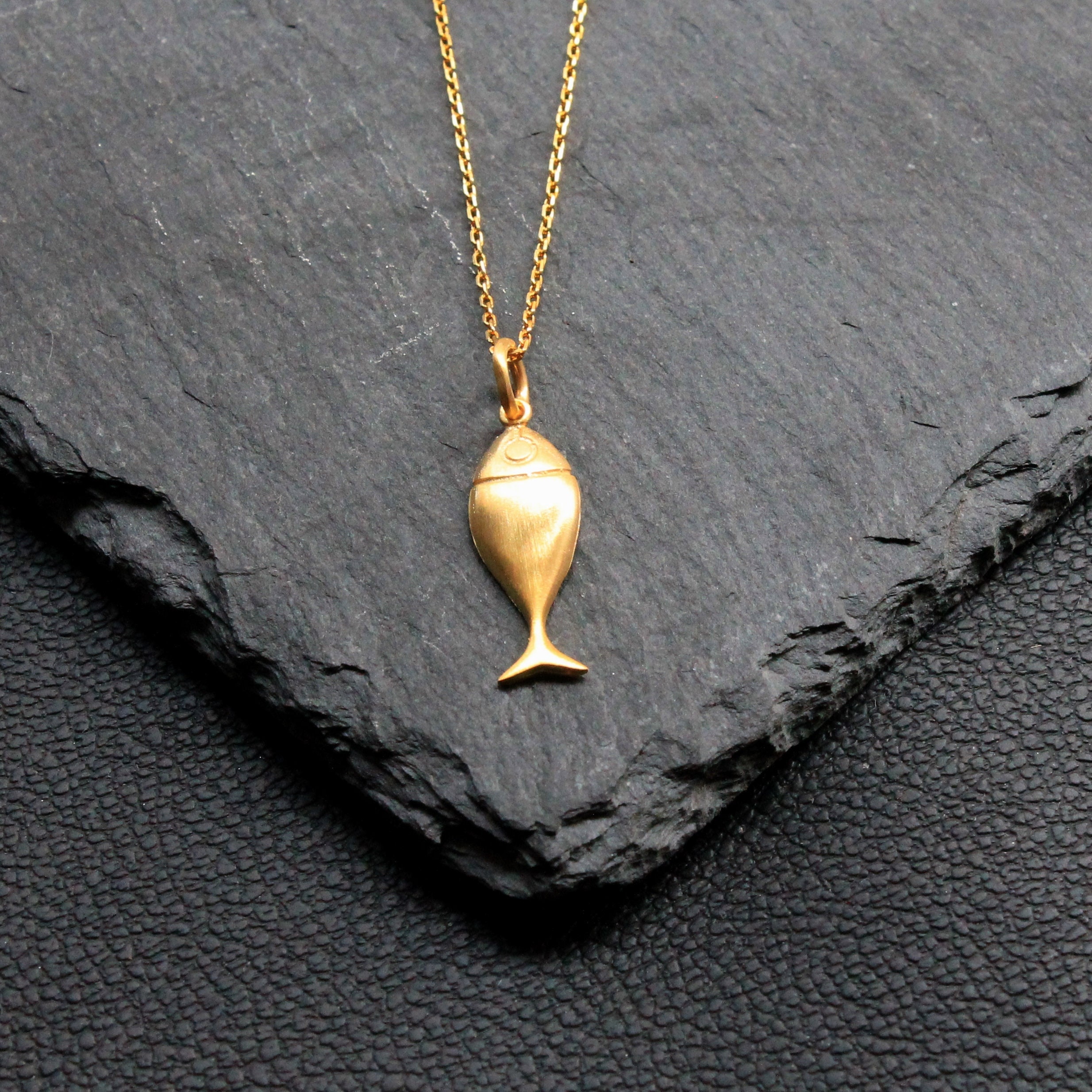 2 Colors Fish Necklace Gold Plated 925 Sterling Silver, Gift for Her ...