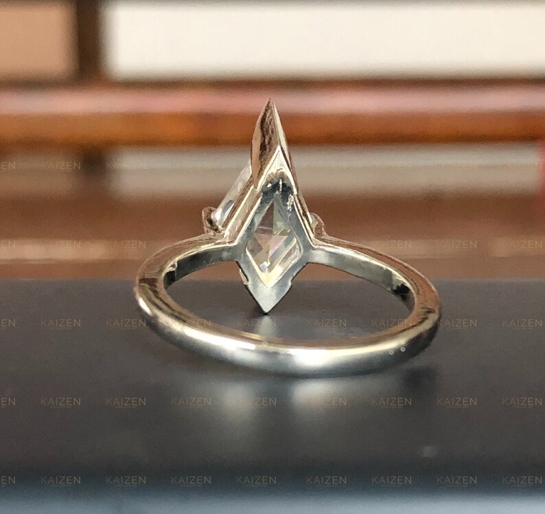 3.00-CT Lozenge Cut kite Shape Moissanite Ring,engagement Ring,10kt ...