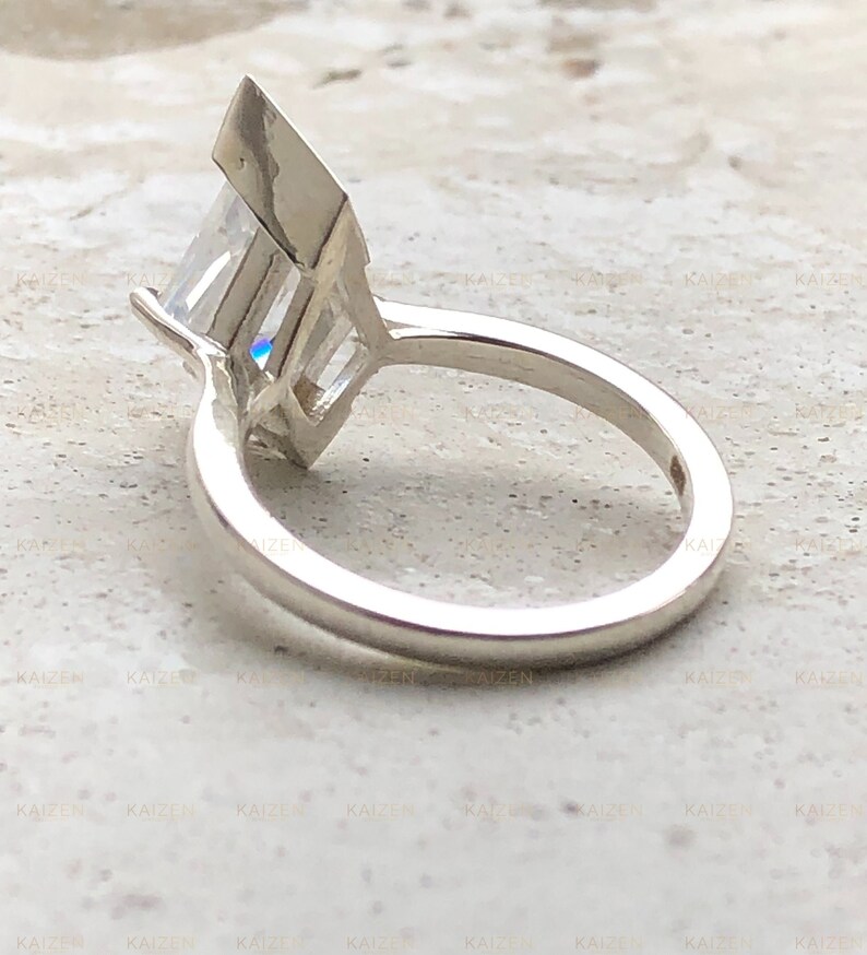 3.00-CT Lozenge Cut kite Shape Moissanite Ring,engagement Ring,10kt ...