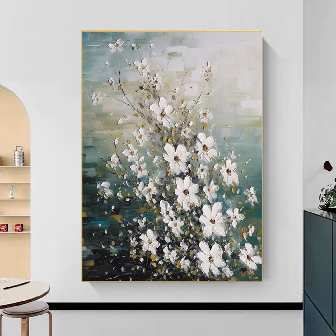 Original Flower Texture Wall Art 3D Textured Flower Abstract Painting ...