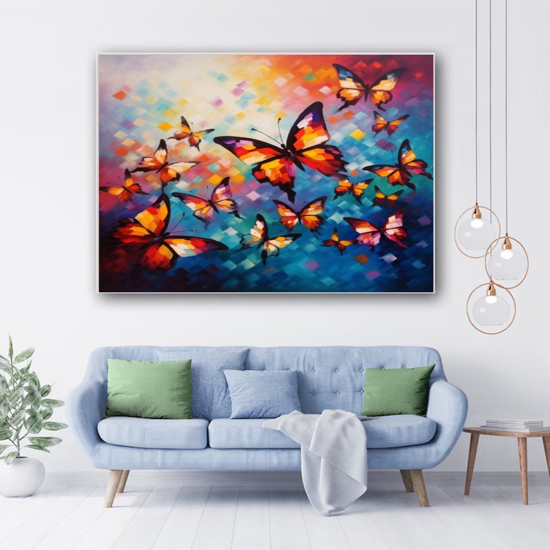Original Texture Butterfly Acrylic Painting Abstract Color Butterfly ...
