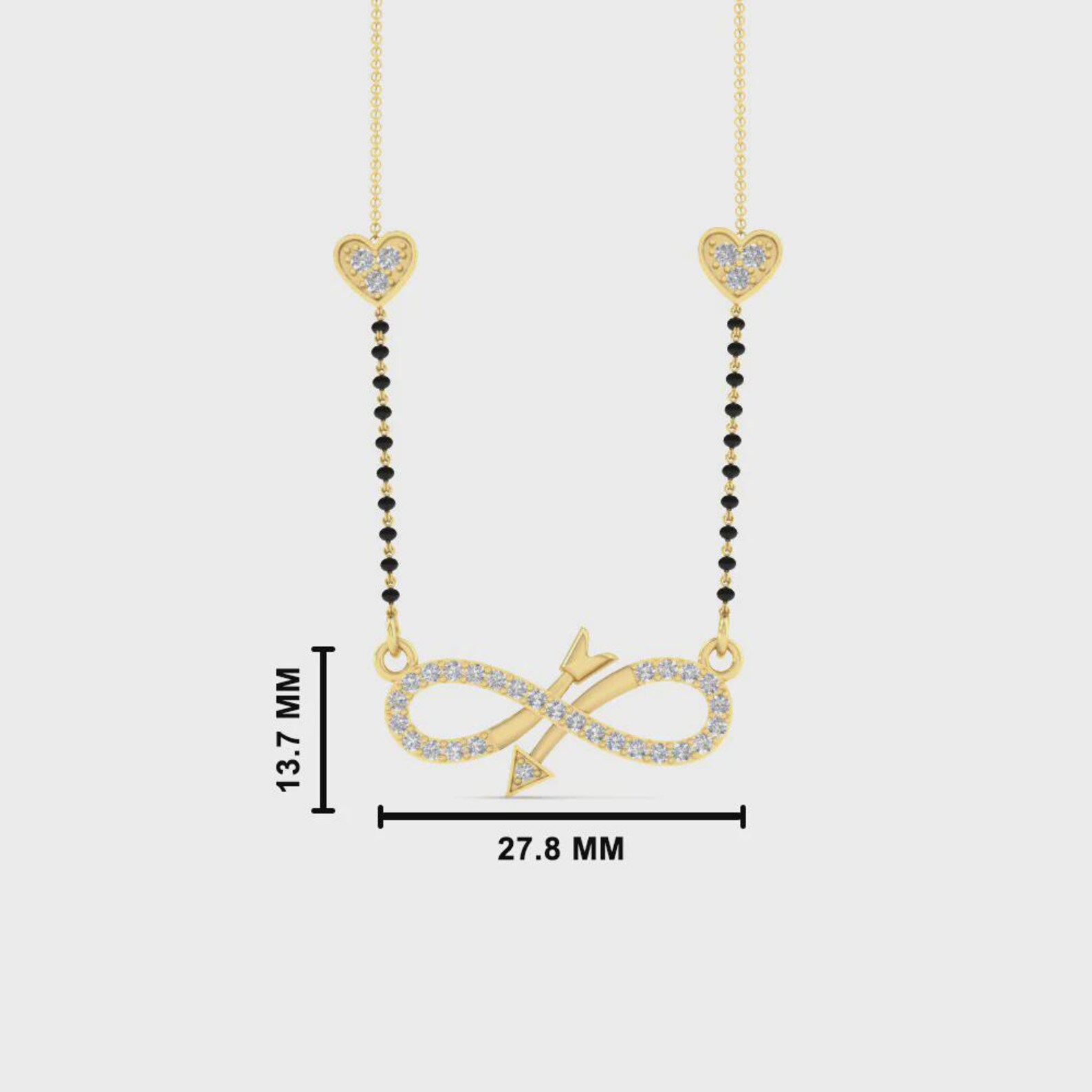 Infinity Arrows Heart Mangalsutra Chain - Etsy