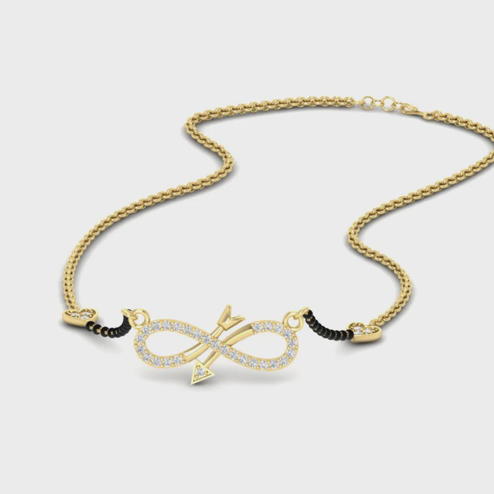 Infinity Arrows Heart Mangalsutra Chain - Etsy