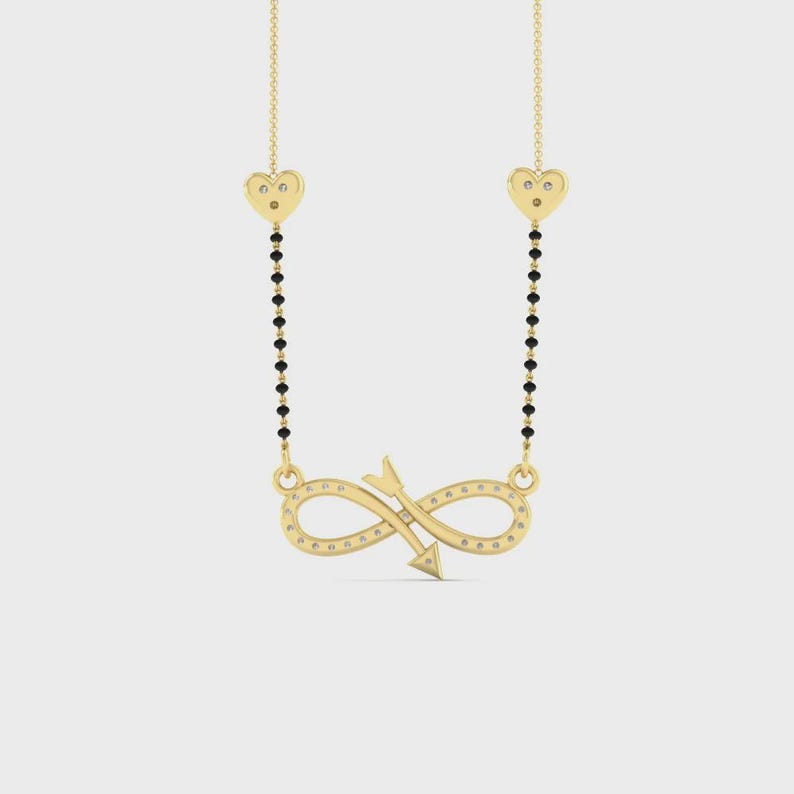 Infinity Arrows Heart Mangalsutra Chain - Etsy