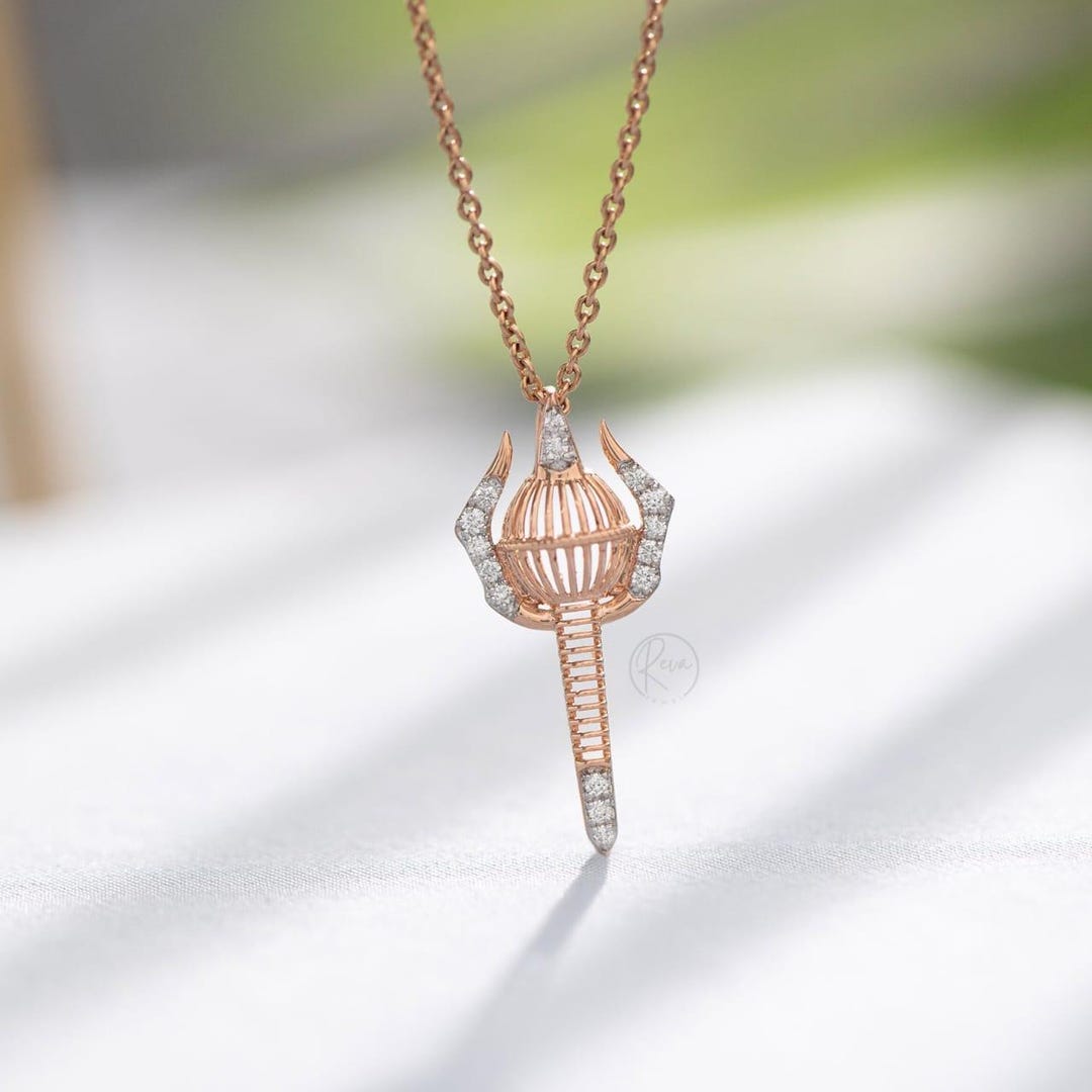 14K Gold Hanumanji Diamond Pendant Set Lab Created Diamonds EFG-VS ...