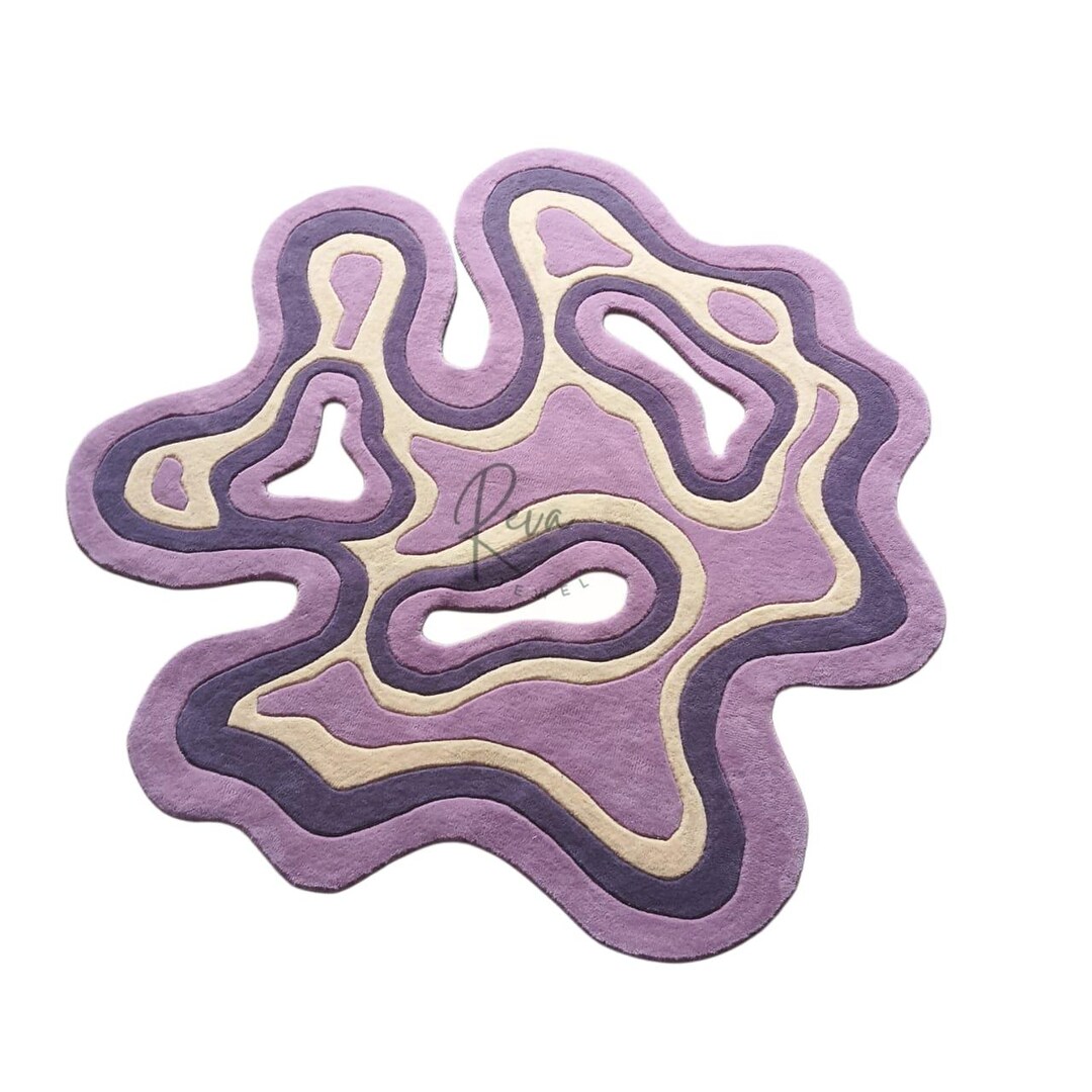 Irregular Amoeba Shaped Rug Hand Tufted Area Rug for Home, Bedroom ...