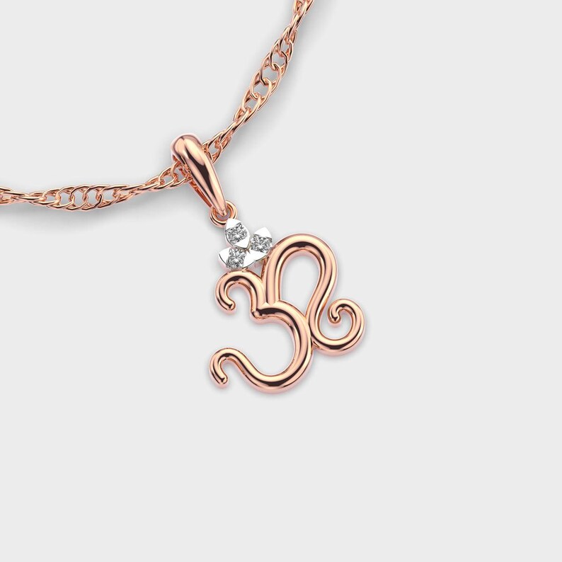 Shree Om Diamond Pendant in Gold for Men Women, Hindu Shree Om Symbol ...