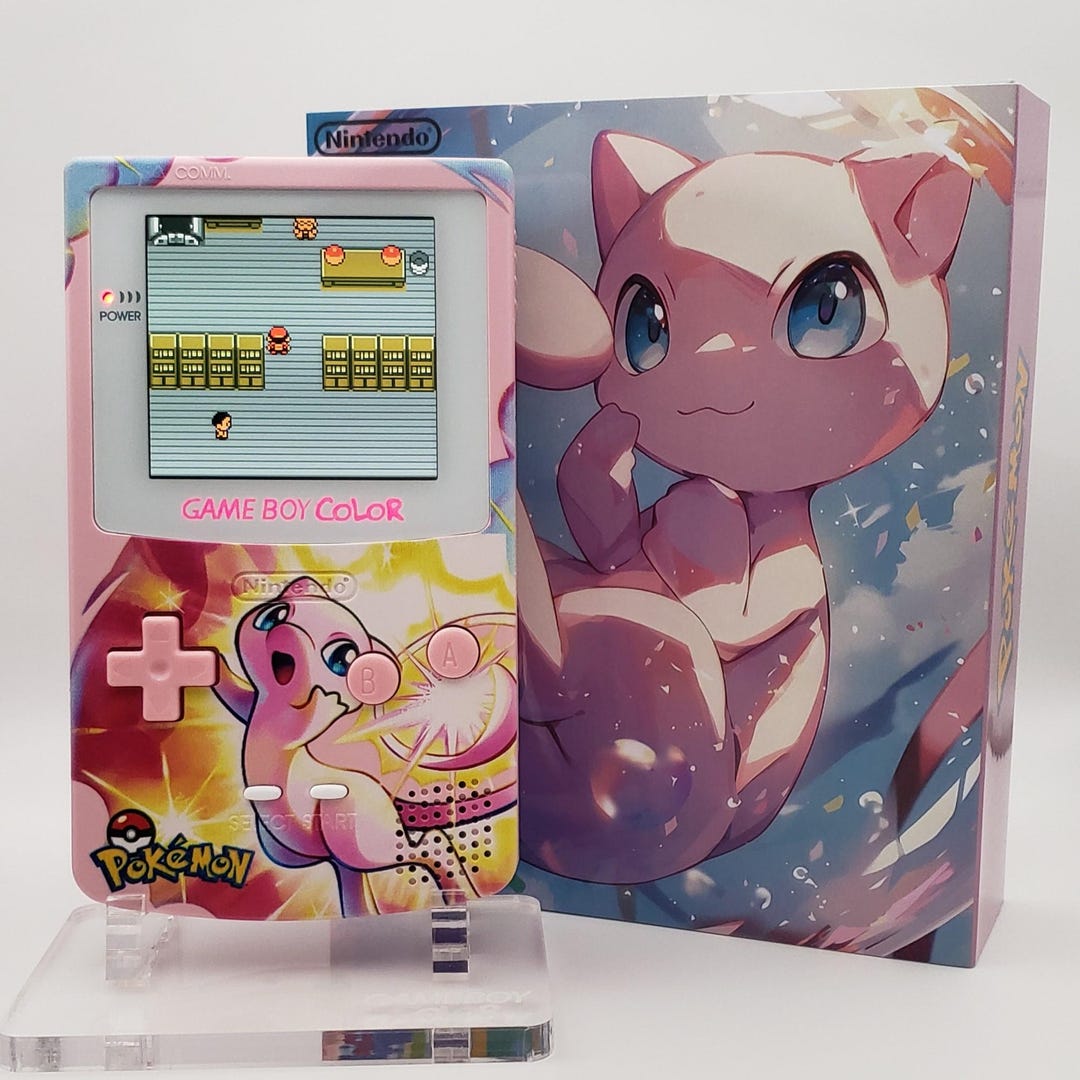 Pink Mew Game Boy Color - Laminated OLED Backlit Screen, New Speaker ...