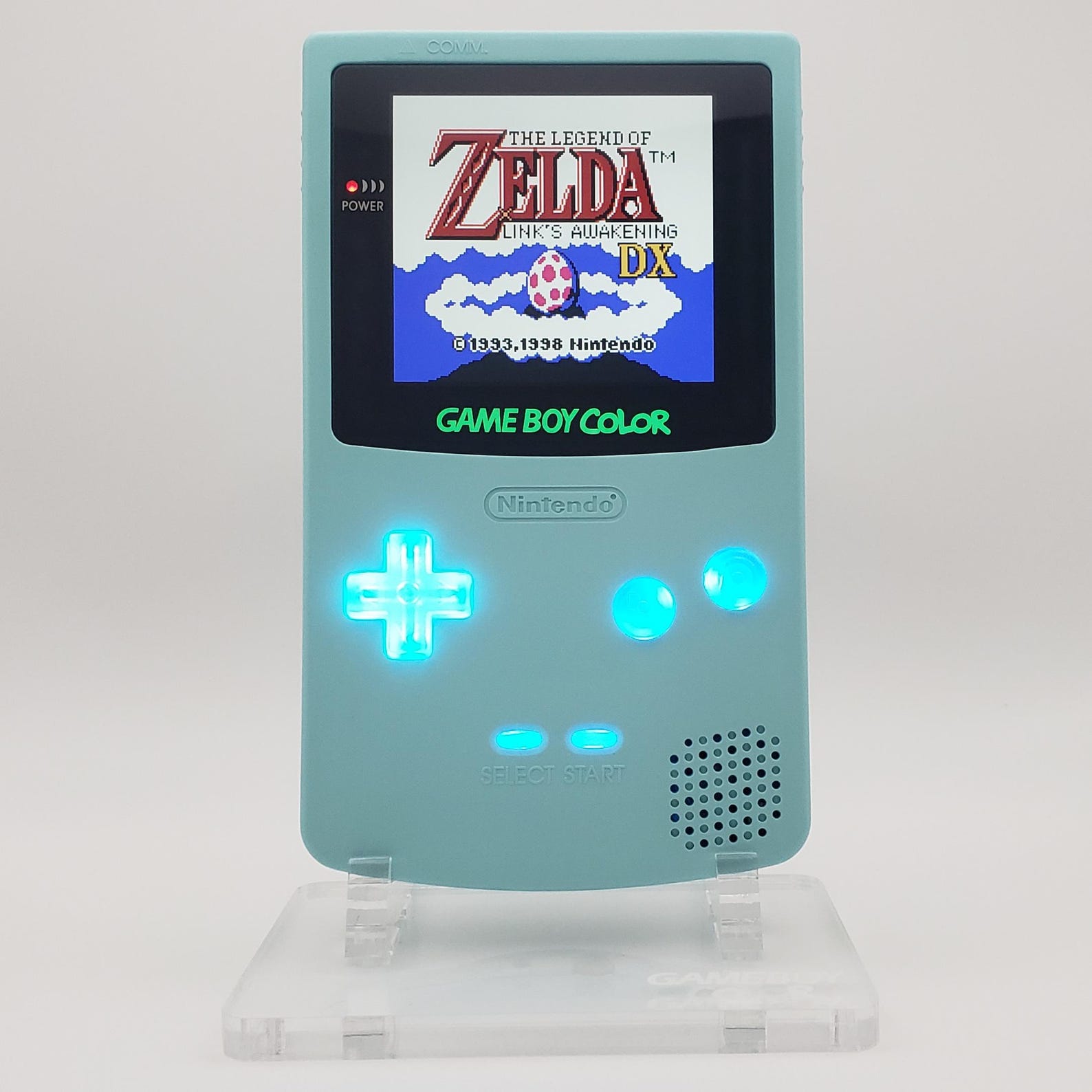 Baby Green GBC W/ LED Buttons & Carrying Sleeve - Funnyplaying IPS ...