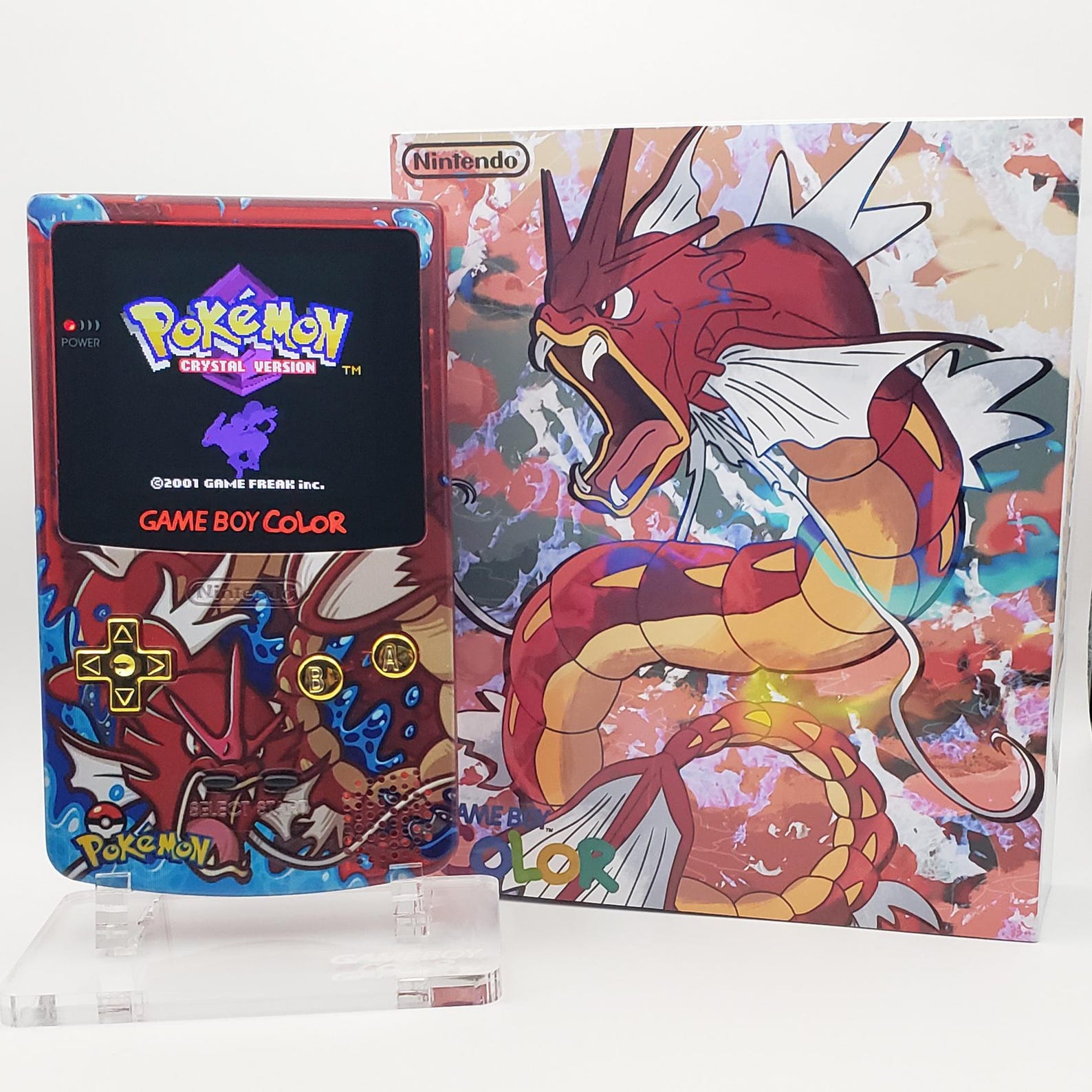 Shiny Gyarados - Pokemon Themed Game Boy Color - OLED Backlit Screen ...