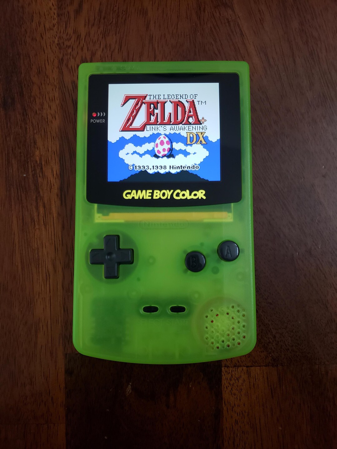 Flourescent Yellow GBC W/ Case Funnyplaying IPS Backlit Gameboy Color ...