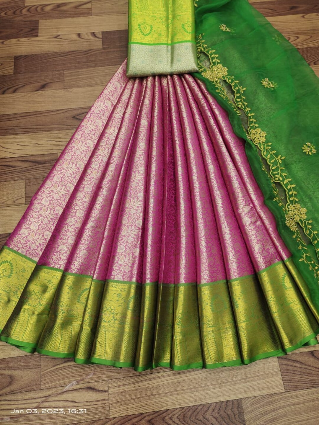 Designer Saree Lehenga for Women, South Indian Lehenga , Kanjivaram ...