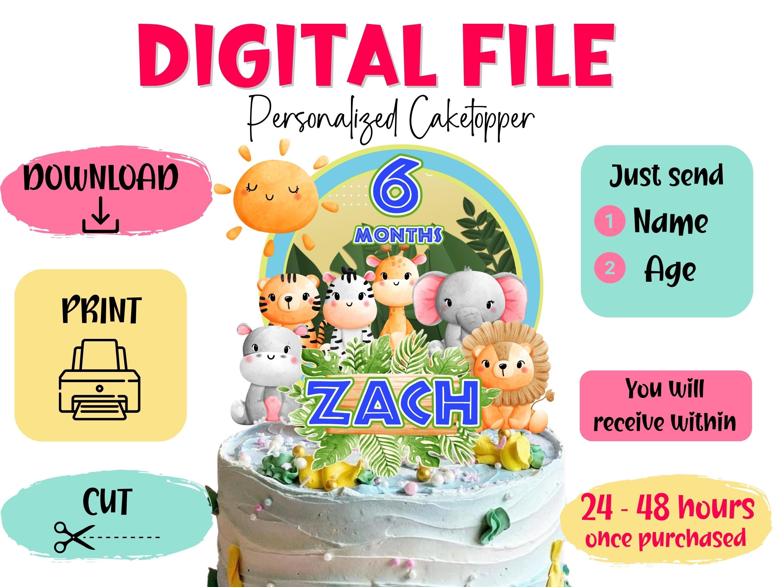 Printable Cake Topper, Safari, Digital Cake Topper, Instant Download - Etsy