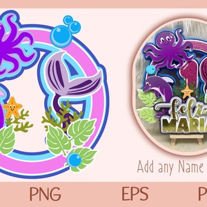 Under the Sea Cake Topper 3D Cake Topper for Cricut or - Etsy