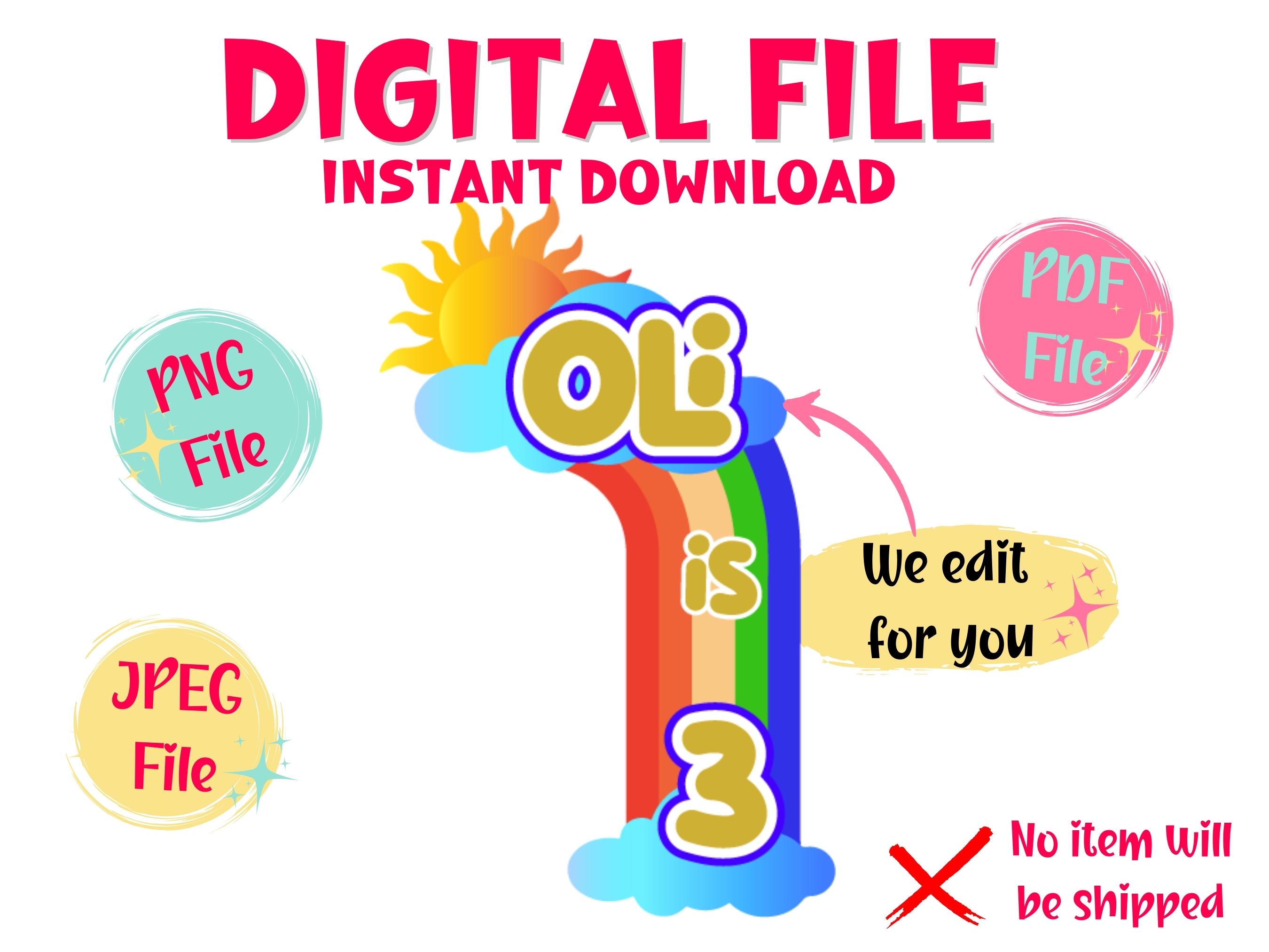 Printable Cake Topper, Rainbow, Digital Cake Topper, Instant Download ...