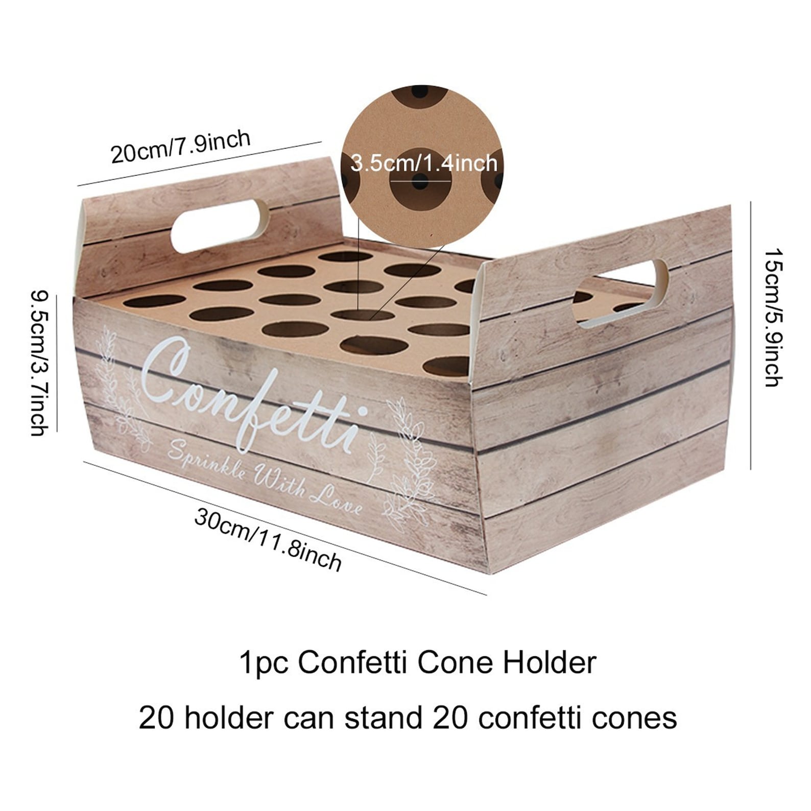 Wedding Confetti Cone Holder-white & Kraft Confetti Cone Stand - Etsy