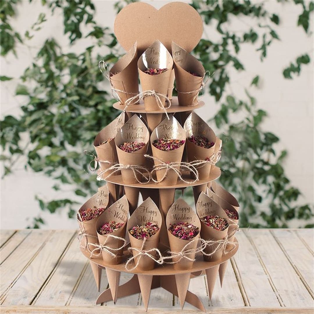 Wedding Confetti Cone Holder 3 Layers 24 Holes Paper Confetti Stand ...