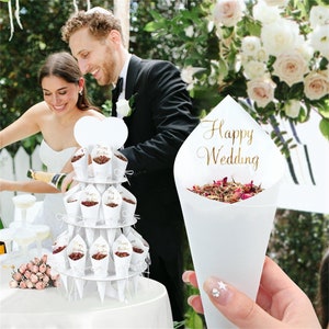 Wedding Confetti Cone Holder 3 Layers 24 Holes Paper Confetti Stand ...